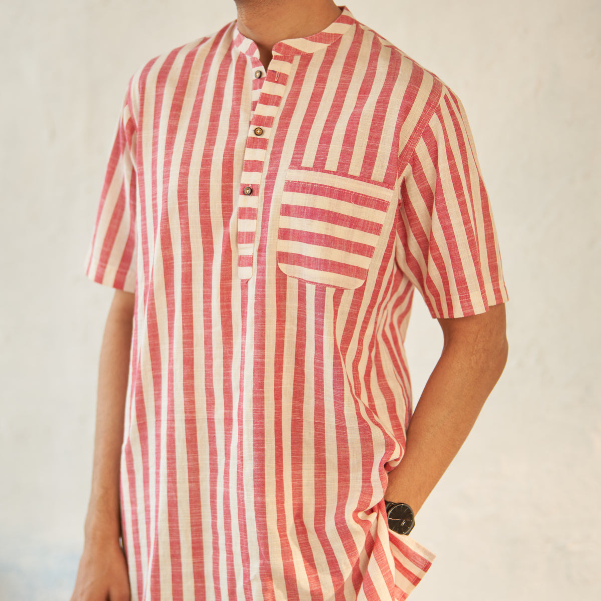 Relaxed Sophistication: Stripe Cotton Kurta for Effortless Style" – Canoopi