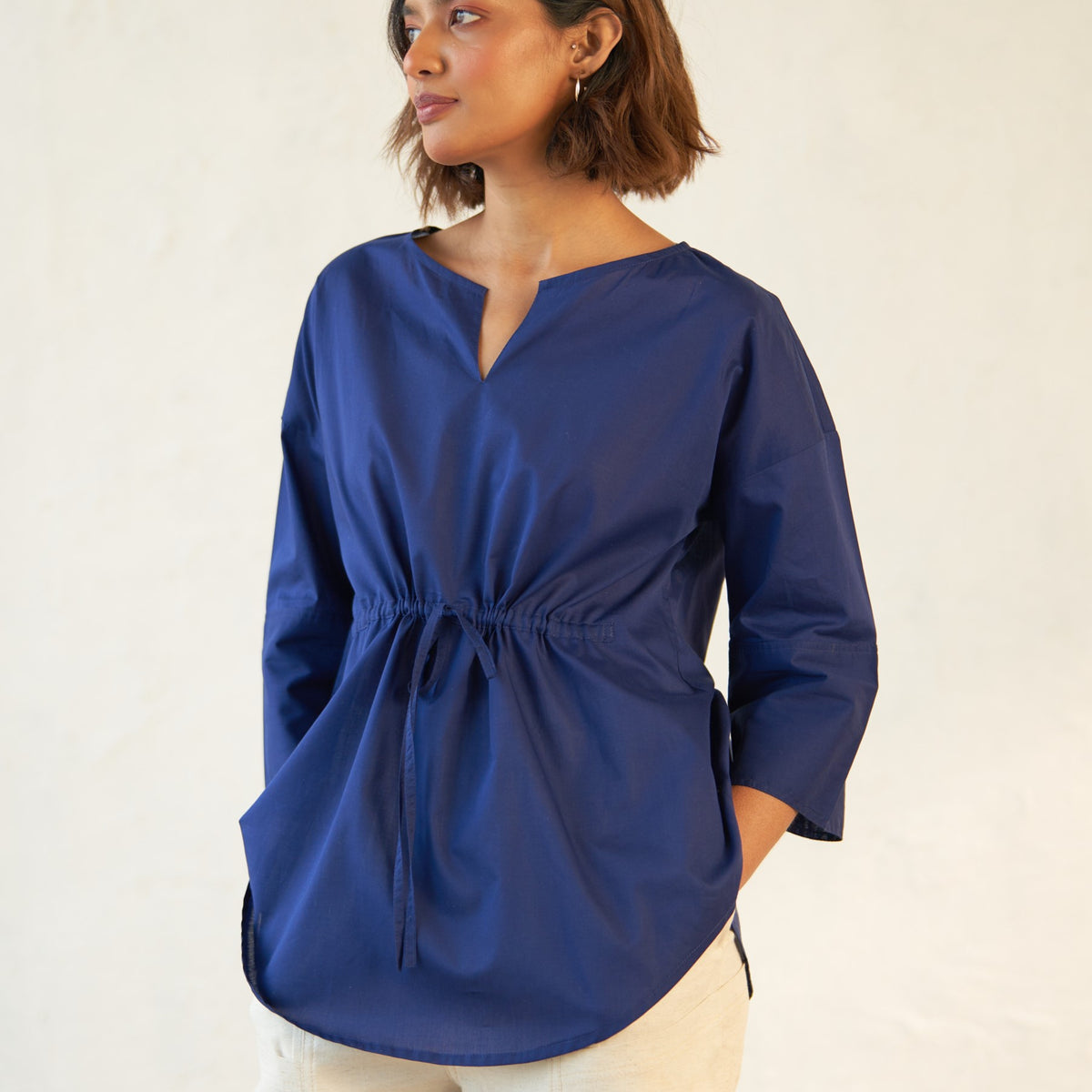 Versatile Elegance: Karachi Lawn Drawstring Top" – Canoopi