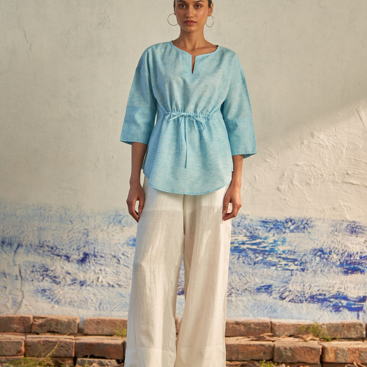 Casual Comfort Combo: Drawstring Top & Flared Pants" – Canoopi