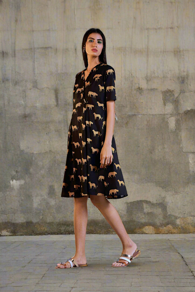 Wild Trail Wrap Dress - Bold Leopard Block Print – Canoopi