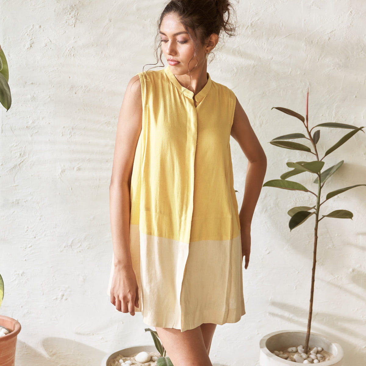 Lemon Sundae Dress – Flared Cotton Summer Style – Canoopi