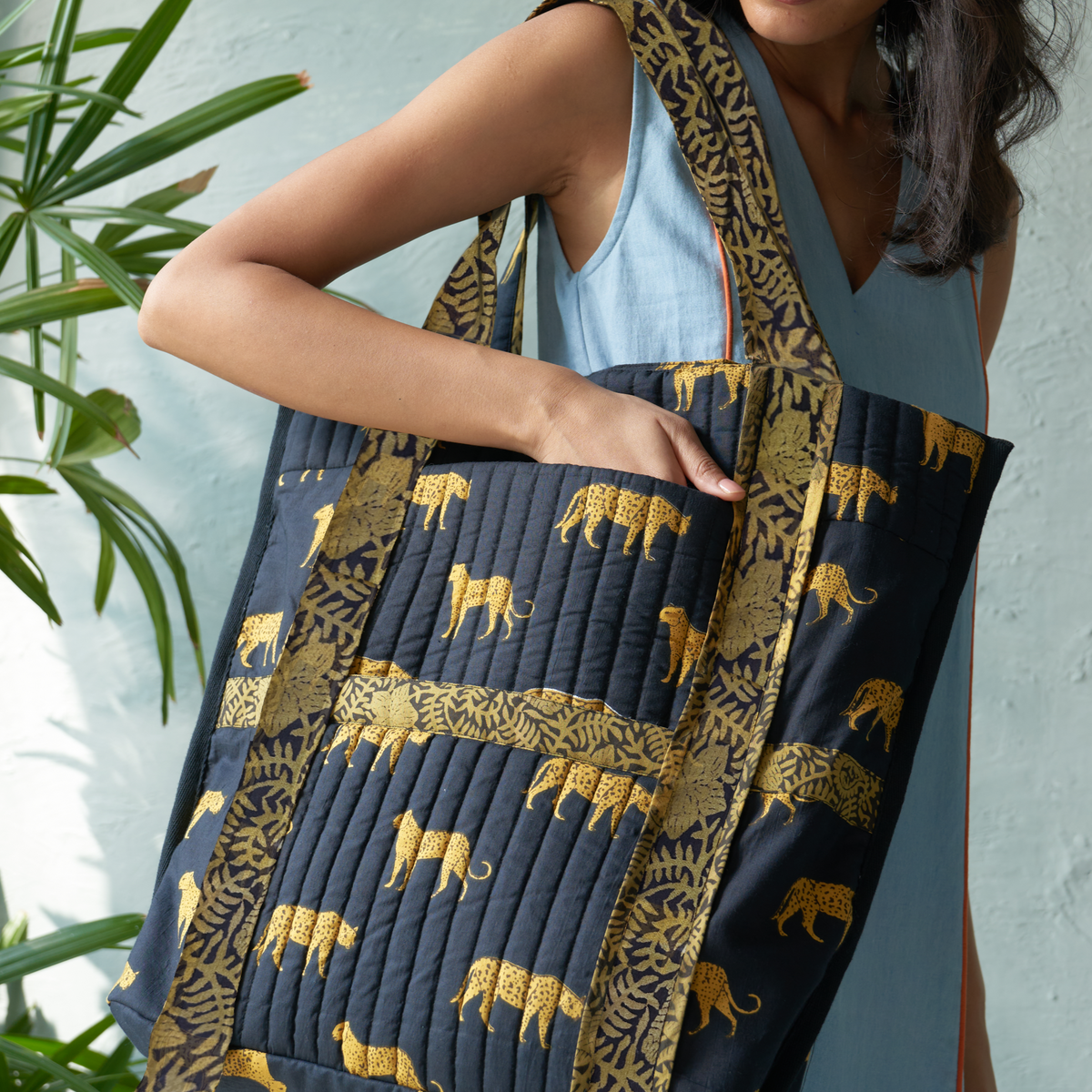 Leopard Print Thela Tote with Quilted Detail | Stylish Everyday Bag ...